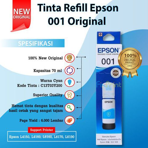 TINTA PRINTER EPSON 001 BLUE
