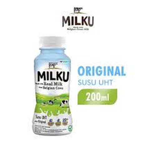 Milku Susu UHT Cair Original Botol 200 ml