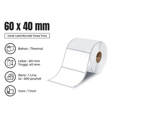 Kertas Label Thermal Sticker 60 x 40 mm