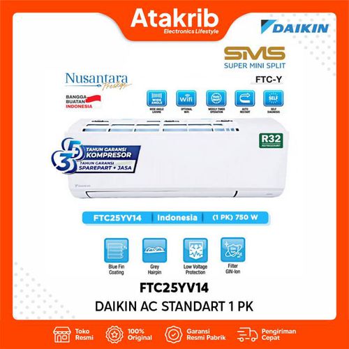 AC SPLIT STANDART 1PK MEREK DAIKIN, TYPE FTC25YV14