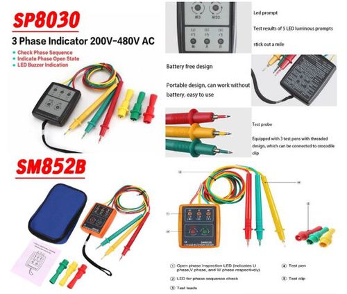 Digital Three 3 Phase Indicator SM852B