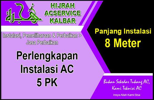 Pasang AC Split Duct 5 PK (Indoor dan Outdoor) + Perlengkapan Instalasi ...