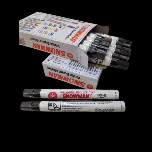 SPIDOL SNOWMAN WHITE BOARD MARKER - HITAM, MERAH, BIRU (1 PAK) - Hitam