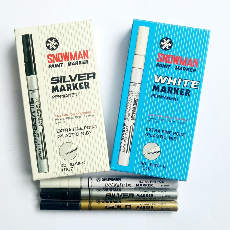 Spidol Permanent Snowman Paint Marker Extra Fine - Putih
