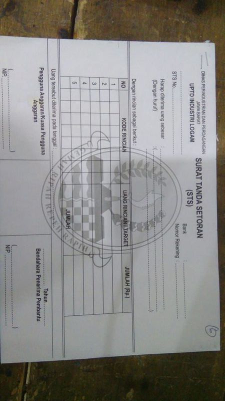 Custom Cetakan -Surat Tanda Setoran (STS) (Rangkap 5)