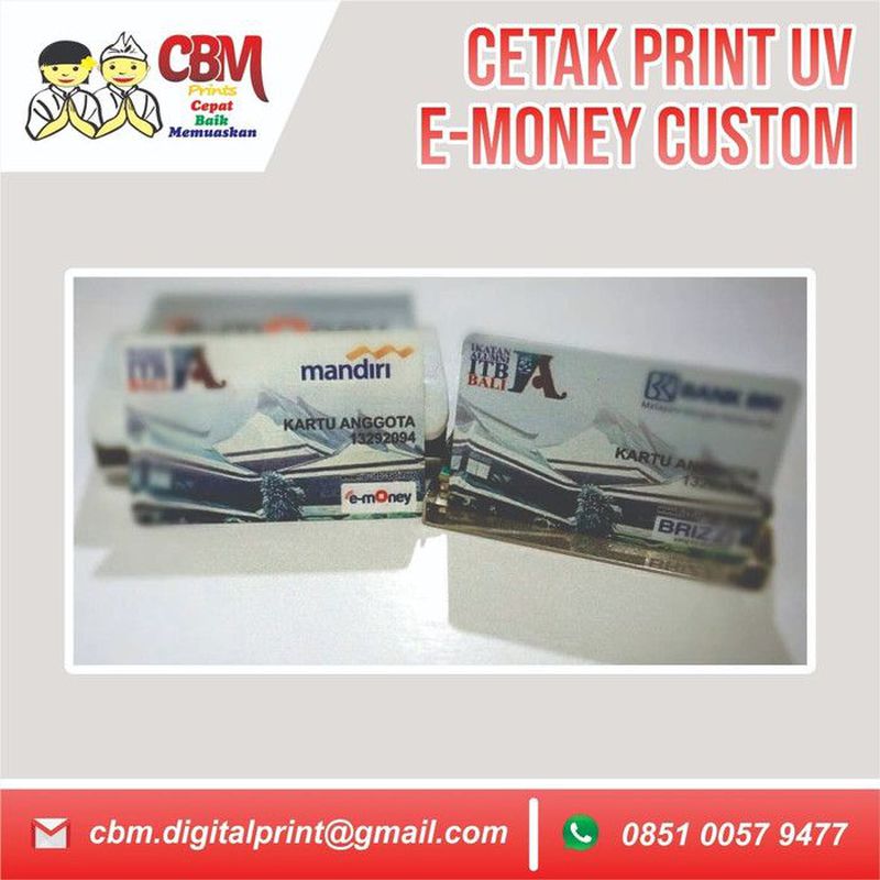 Cetak Print UV E-Money Custom Kartu Anggota Member Card - 1 Sisi