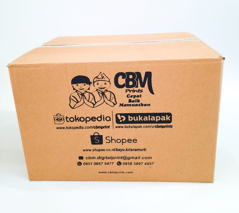 Kardus Box Dus Polos Packing Cetak Print Sablon 1 Warna