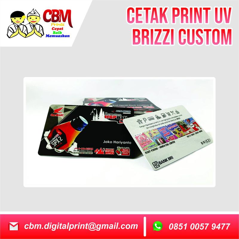 Cetak Print UV BRIZZI Custom Kartu Anggota Member Card - 1 Sisi