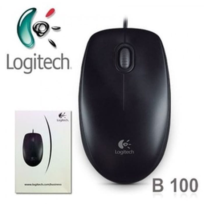 Mouse USB Logitech B100 dus putih