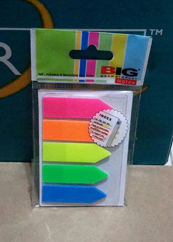 Post It Big Panah 5 Warna Plastik, Sticky Note Paste Bookmar Penanda