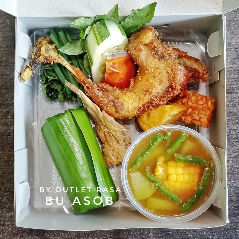 Nasi Timbel Ayam + Sayur Asem Kotak