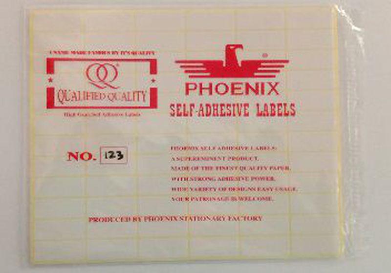 Kertas Label No. 123, 121, 113, 111, 110, 107, 103