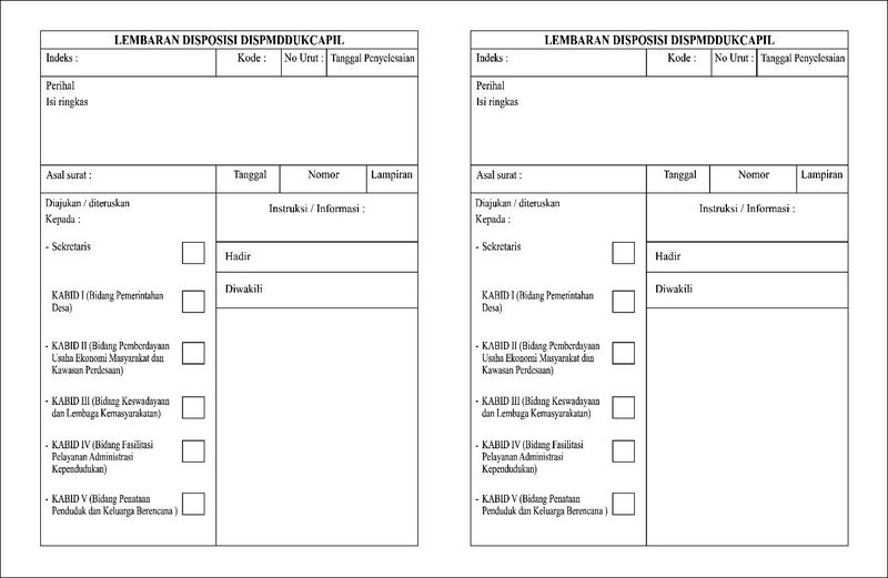 Lembar Disposisi Surat