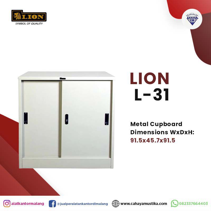 Lemari Arsip 1/2 Tinggi Sliding Door LION L31