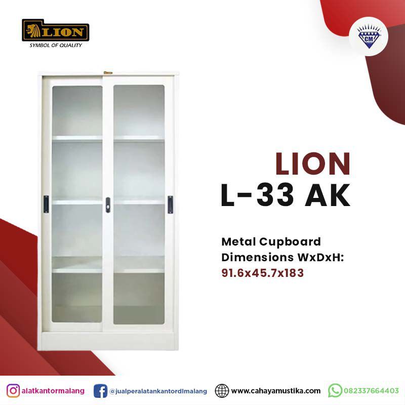Almari Arsip besi LION L33AK Pintu Sliding