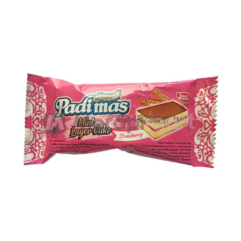 Mini Layer Cake PADIMAS 8 GR (Isi 24) - Strawberry