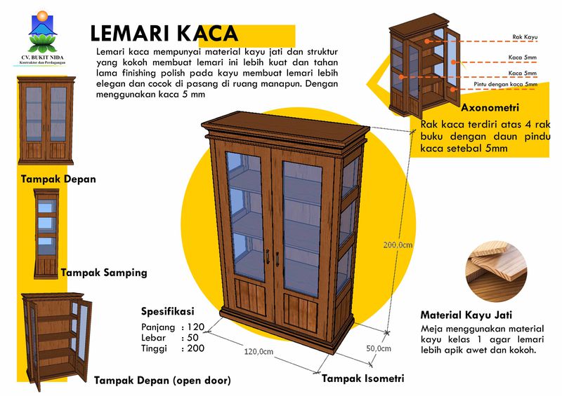 Lemari Kaca Tipe 1