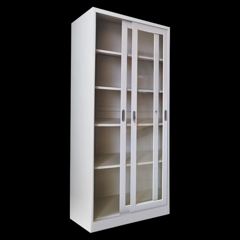 Lemari Besi 5 Rak Pintu Kaca Geser