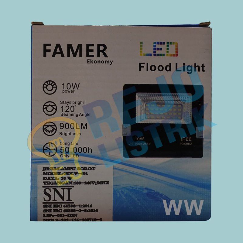 Lampu Led Flood Light Famer Eco 10 Watt WW