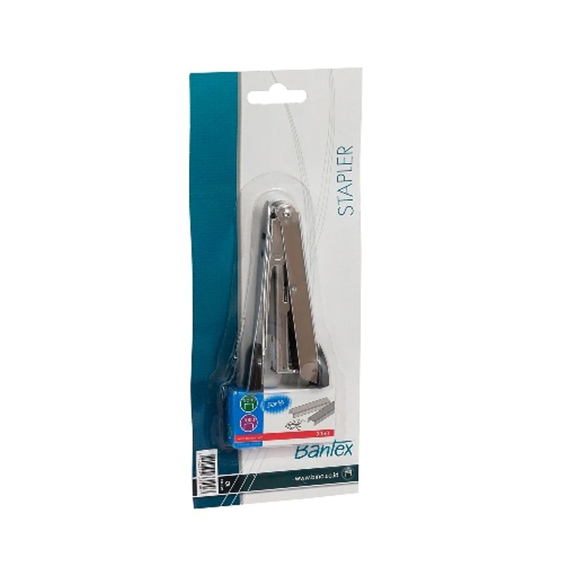 Stapler Mini BANTEX plus isi Warna Chrome-933100