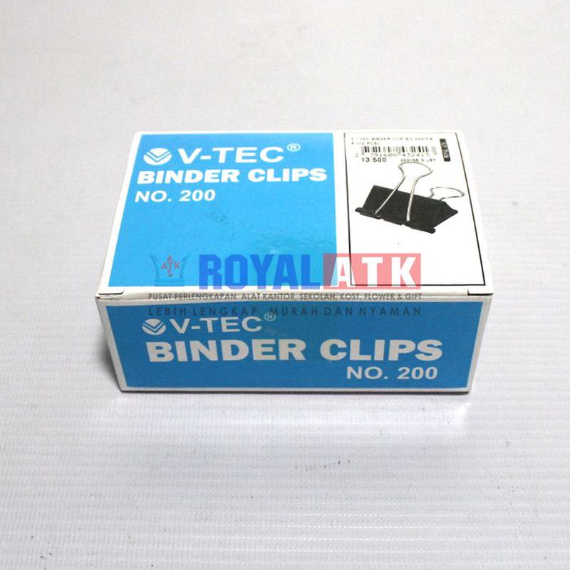 V-TEC BINDER CLIP NO 200/PAK (12 PCS) 2791608432413