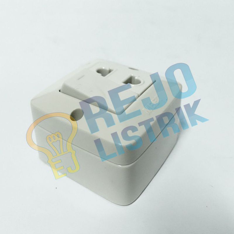 Saklar Tunggal + Stop Kontak Out Bow Meet Cream