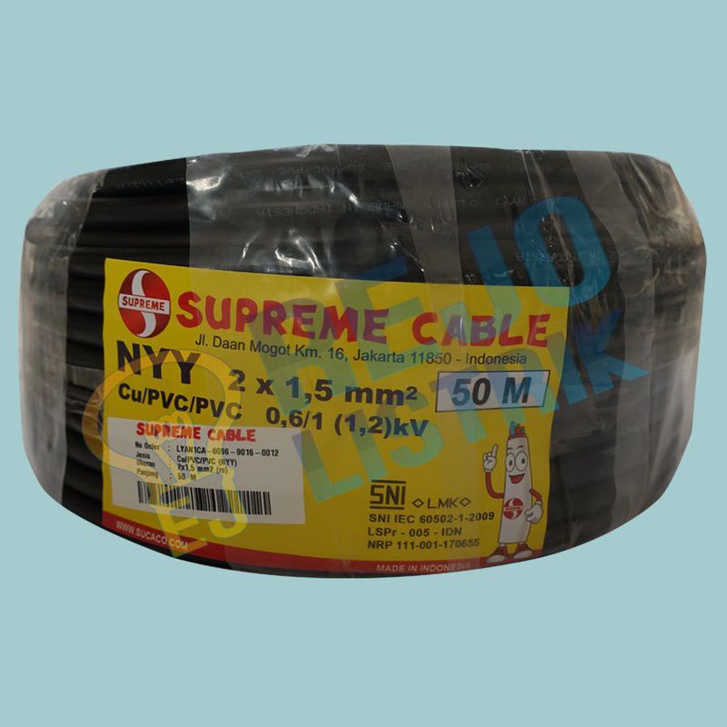 Kabel NYY Supreme 2x1,5 mms 50 meter