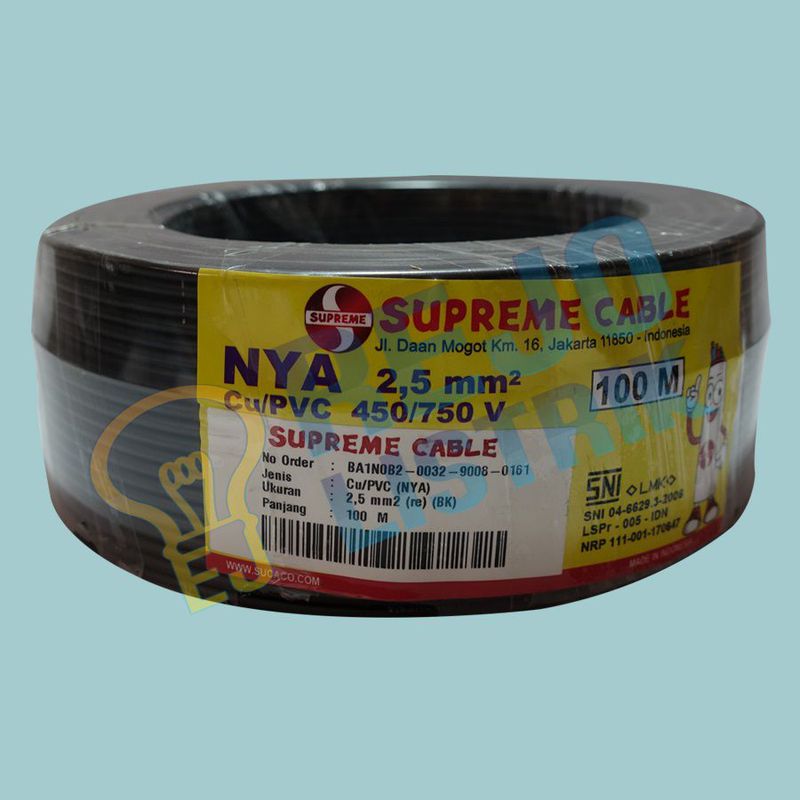 Kabel NYA Supreme 2,5 mms Hitam 100 meter