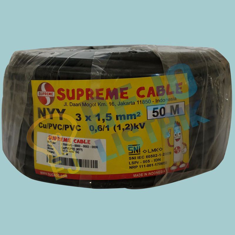 Kabel NYY Supreme 3x1,5 mms 50 meter