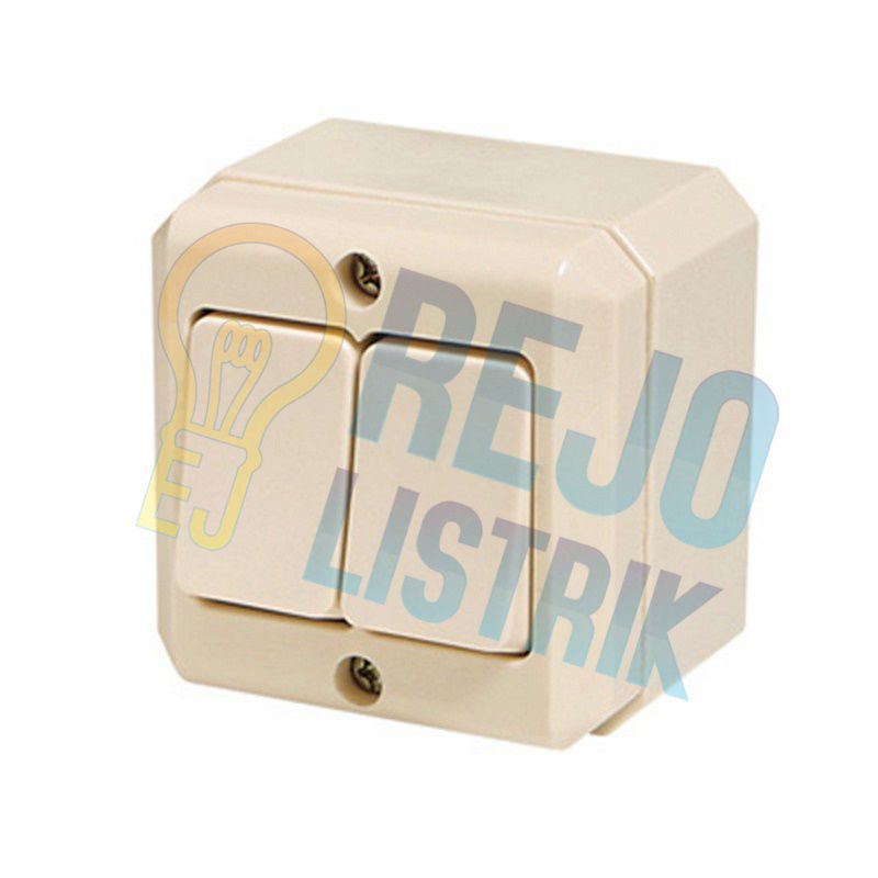 Saklar Ganda Arde Out Bow Persegi Krem