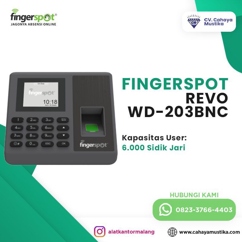 Mesin absensi FINGERSPOT Revo WD-203BNC