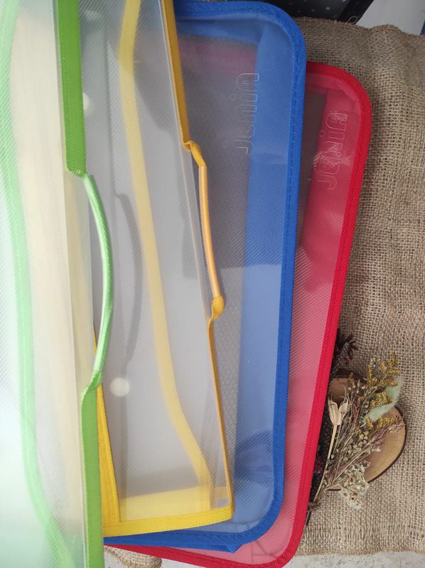 Map Tas Plastik Kancing Zipper Bag Jenia Jinjing Jala Kancing File - Kuning