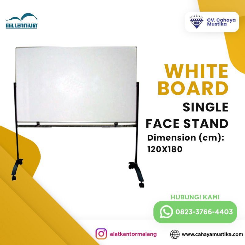 Papan Tulis Whiteboard Standing Magnet Uk. 120 x 180 cm (Single Face ...