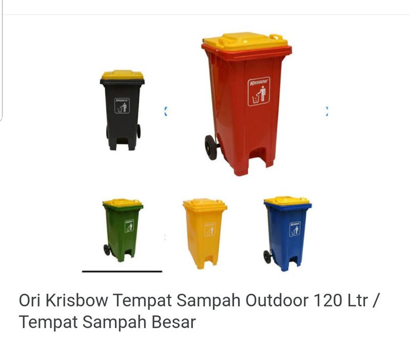 TEMPAT SAMPAH KRISBOW OUTDOOR 120 LTR/TEMPAT SAMPAH BESAR