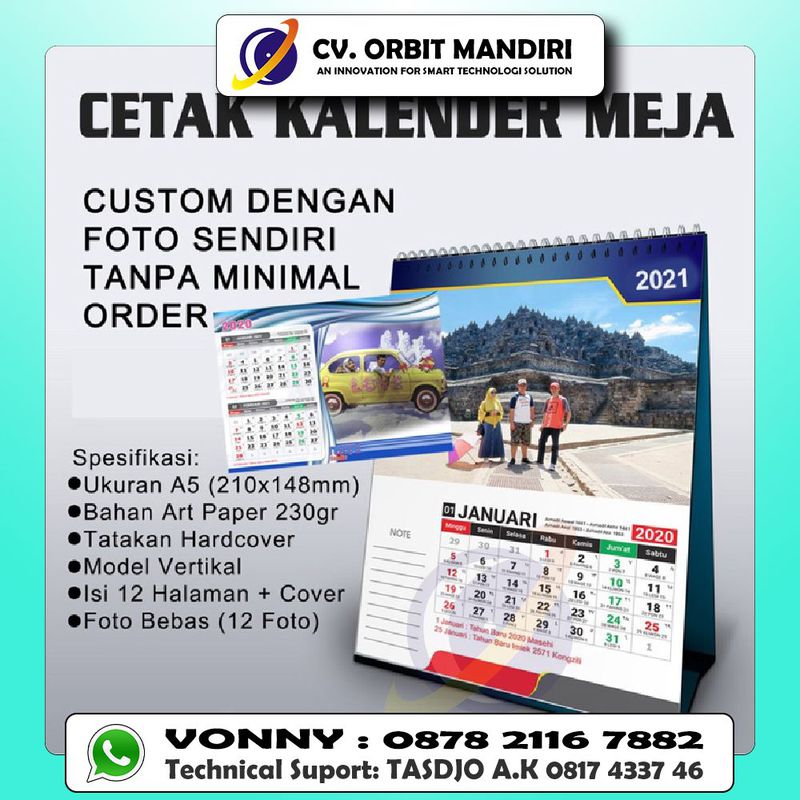 Kalender Duduk/meja | Kalender Custom Foto Sendiri