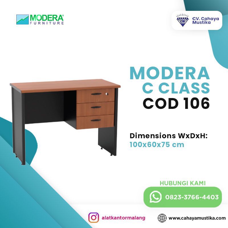 Meja Kantor Modera C Class COD 106 Uk. 100 x 60 x 75 cm