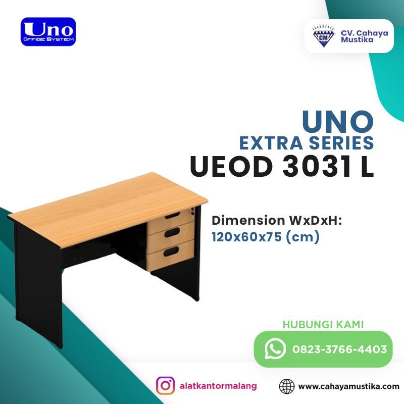 Meja Kantor UNO EXTRA UEOD 3031 TL (120 x 60 x 75 cm)