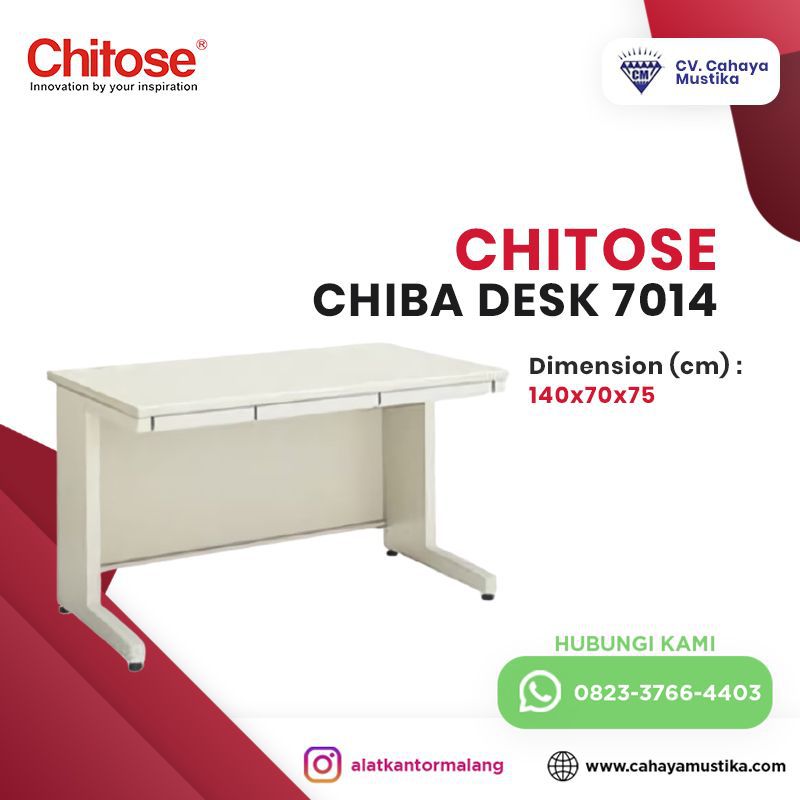 Meja Kerja Kantor CHITOSE CHIBA DESK 7014 Uk. 140 x 70 x 75 cm
