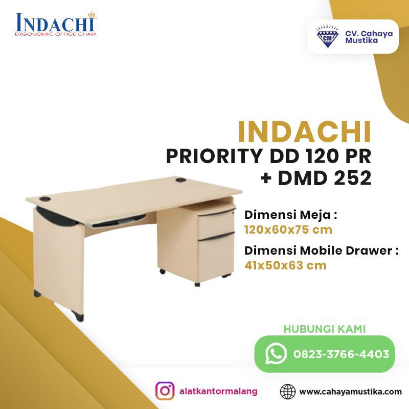 Meja Kerja INDACHI PRIORITY DD 120 PR + DMD 252