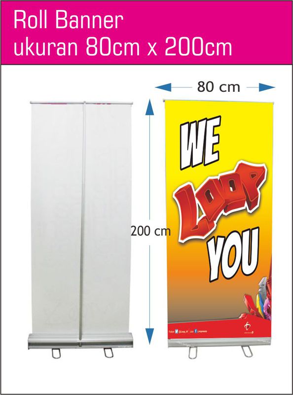 Roll Banner ukuran 80x200cm ( Banner Promosi )