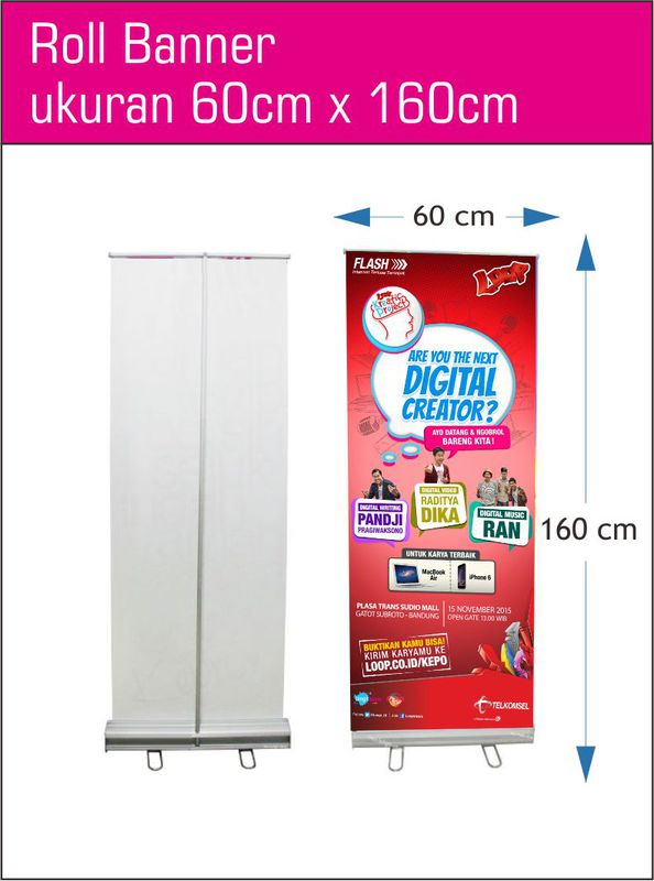 Roll Banner ukuran 60x160cm ( Banner Promosi )