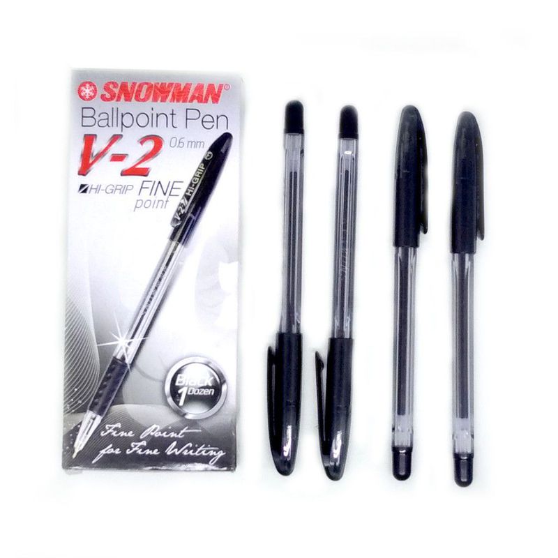 Ballpoint Pen / Pulpen Snowman V-2 - Hitam