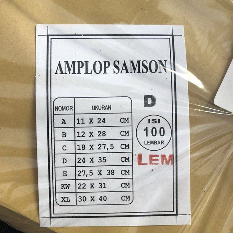 Amplop Coklat Samson - B
