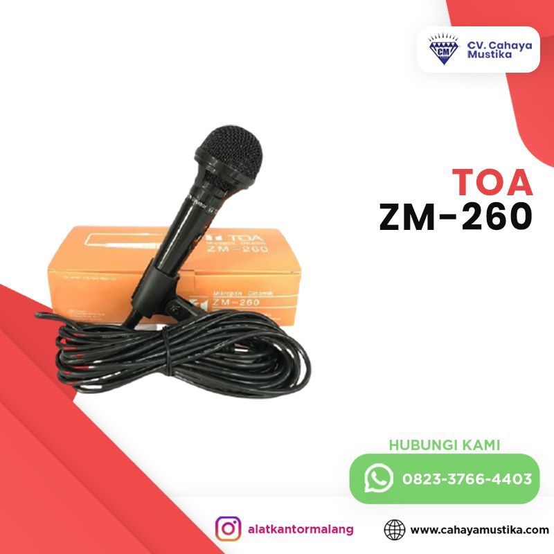 DYNAMIC MICROPHONE TOA ZM-260 MIKROPON KABEL