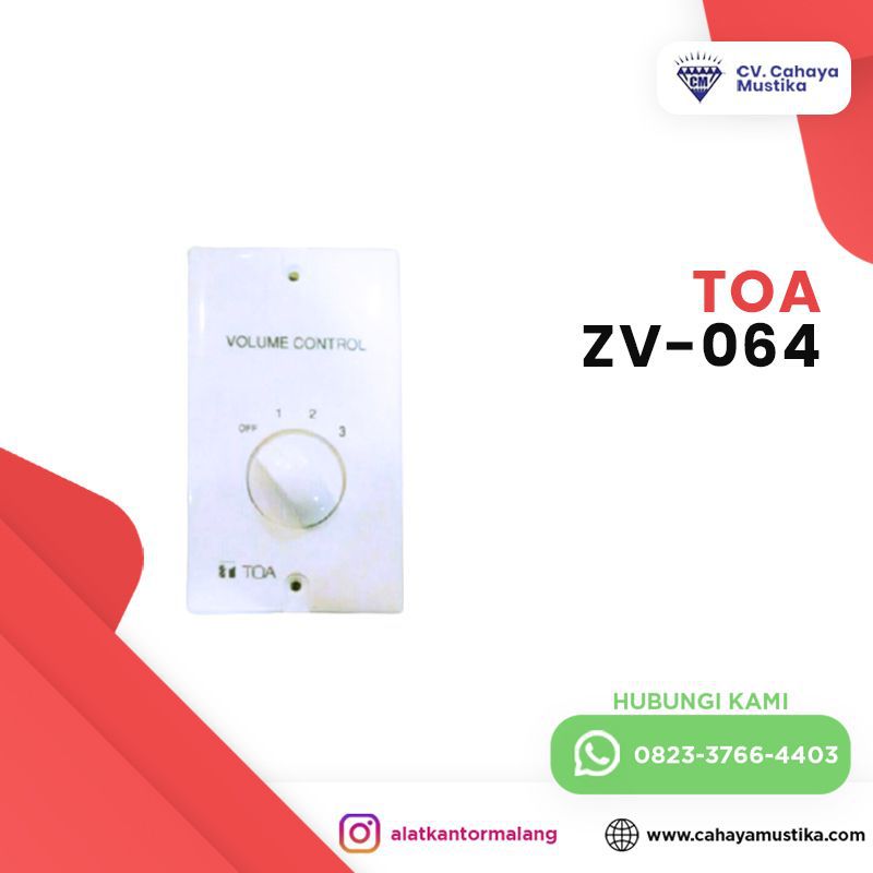 VOLUME CONTROL TOA ZV-064 ATTENUATOR 6W