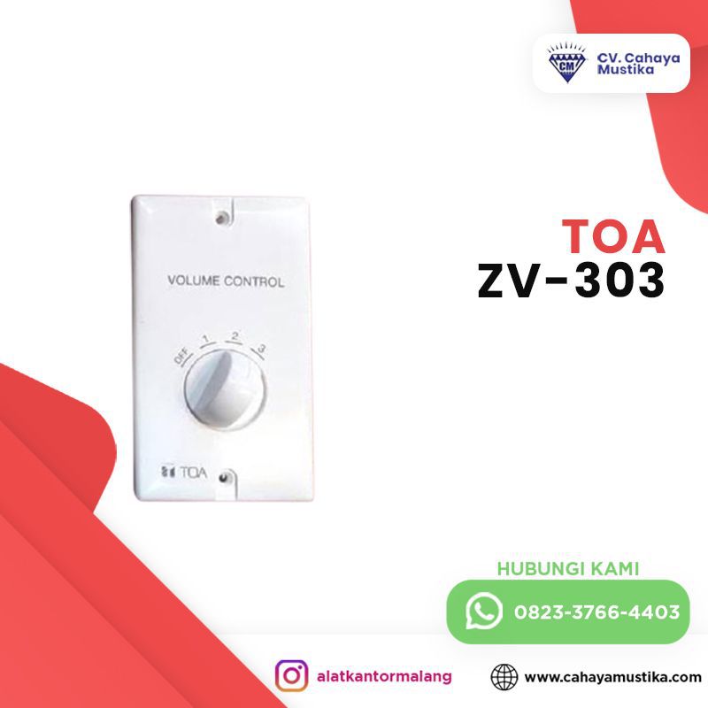 VOLUME CONTROL TOA ZV-303 ATTENUATOR 6-30W