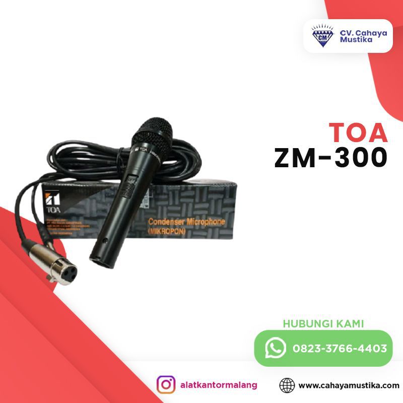 CONDENSER MICROPHONE TOA ZM-300 MIKROPON KABEL KONDENSOR