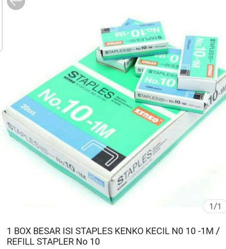 1 BOX BESAR ISI STAPLES KENKO KECIL NO 10 - 1M/REFILL STAPLER NO.10