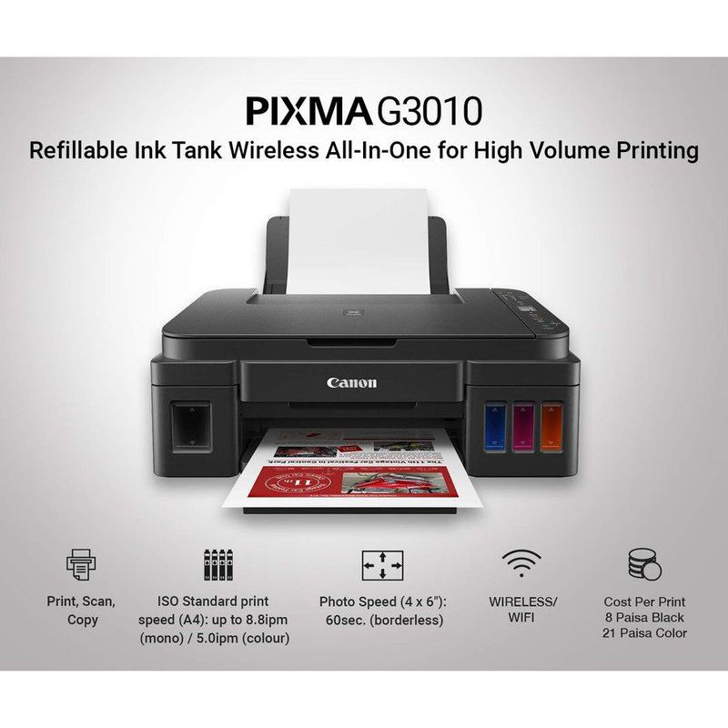 Printer CANON G3010 All In One Print Scan Copy Wi-Fi