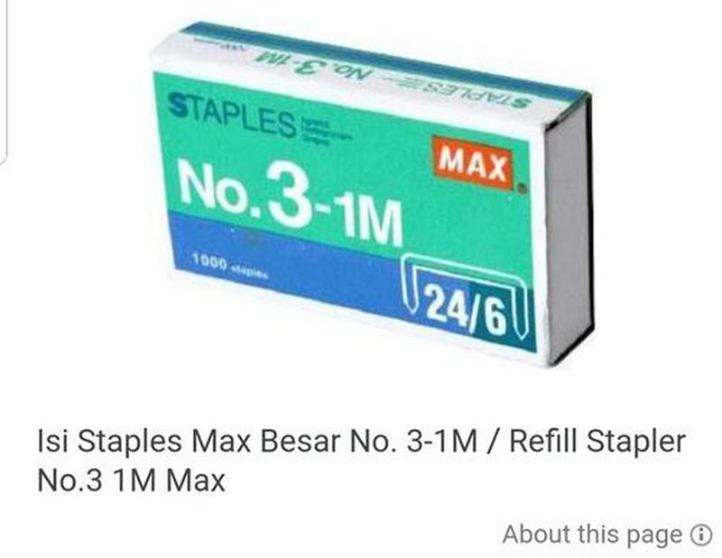 ISI STAPLES MAX BESAR NO.3 - 1 M/REFILL STAPLER NO.3 1 M MAX
